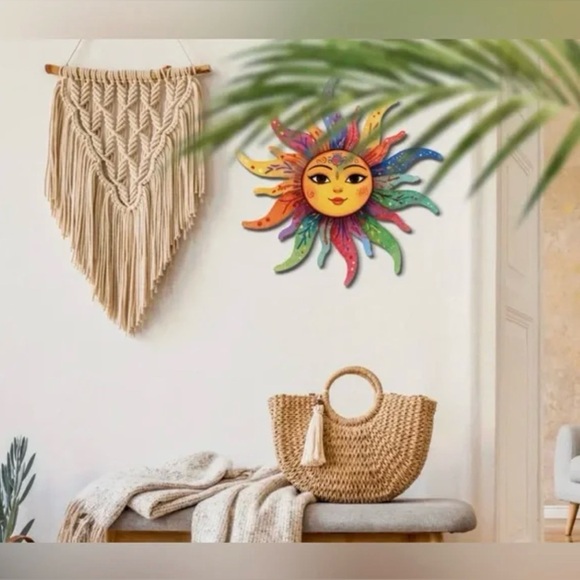Wall Decor | Sun Shaped 2d Flat Metal Wall Art New | Poshmark
